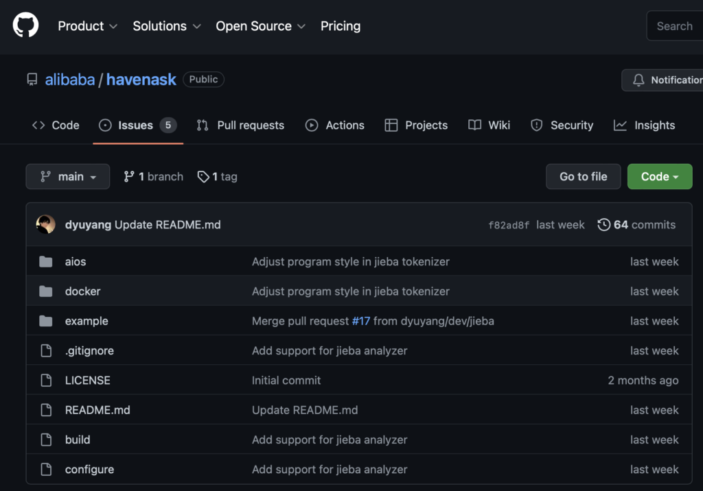 試後感：Havenask – 阿里開源自研搜索引擎 › Label Li › 程式設計 | 系統開發